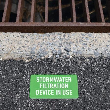 Storm Drain Utility Sign, Stormwater Filtration Device in Use, 10PK