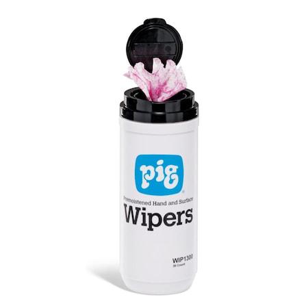 PIG Premoistened Hand and Surface Wiper 180 wipers/case, 30 wipers/dis
