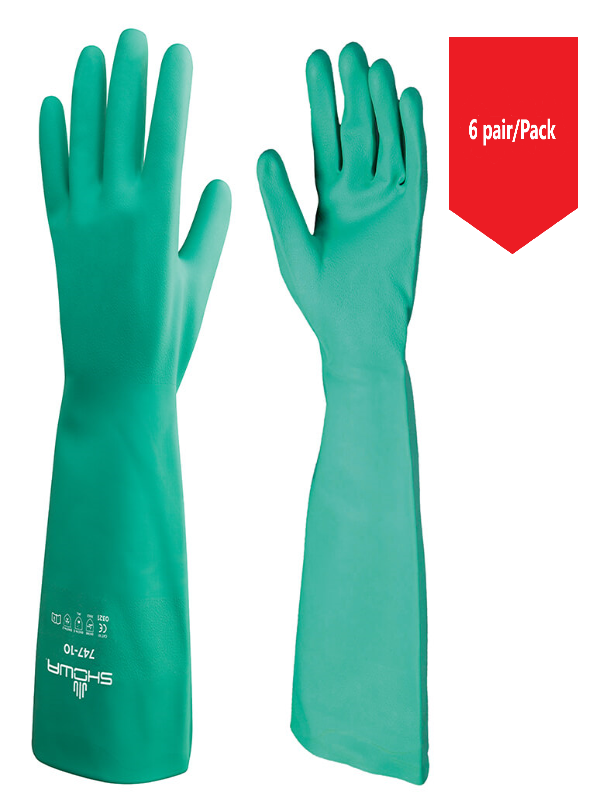 Showa 747 Nitri Solve Cut Resistant Gloves/Chemical Resistant - 6Pr/Pk