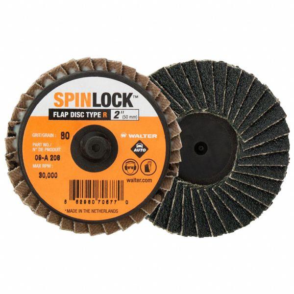 Walter Flap Disc, Threaded Hole, 2" Dia, Dark Grey