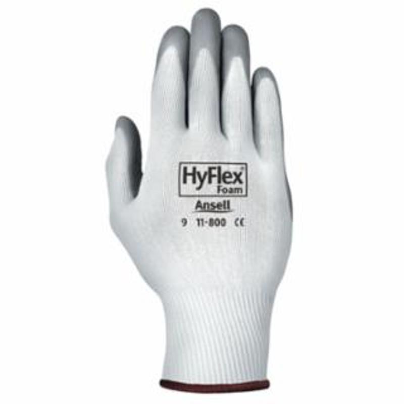 HyFlex 11-800 Nitrile Foam Palm Coated Gloves, Size 7, Gray/White 12 P
