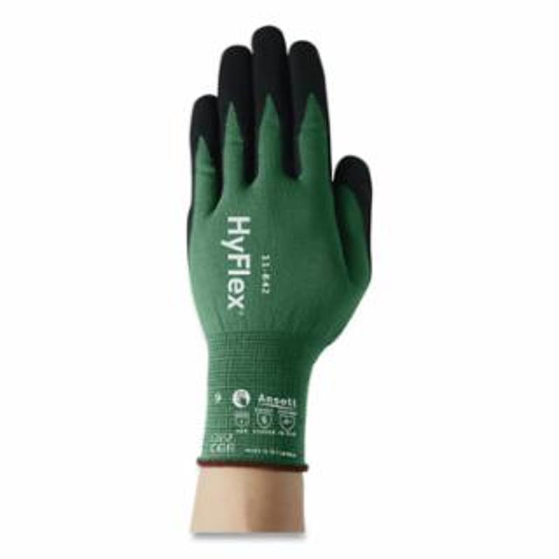 HyFlex 11-842 Multi-Purpose Gloves, 9, Green/Black 12 PR / DZ