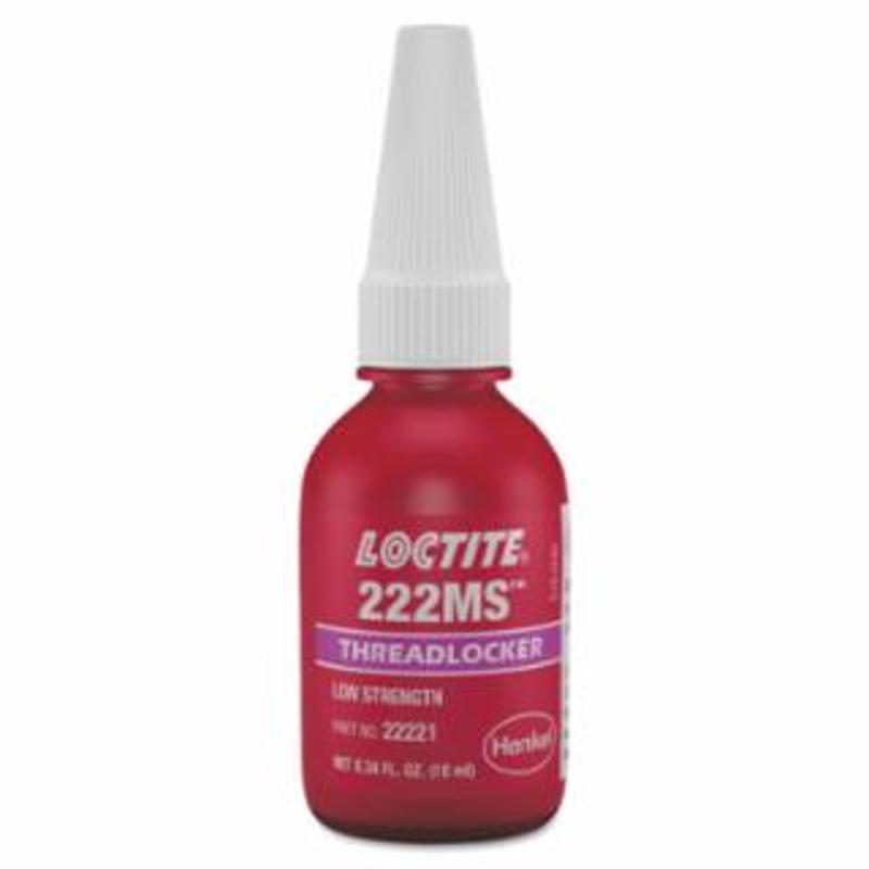 Loctite 222MS™ Threadlocker, Low Strength/Small Screw, 10 mL, 1/4 in d