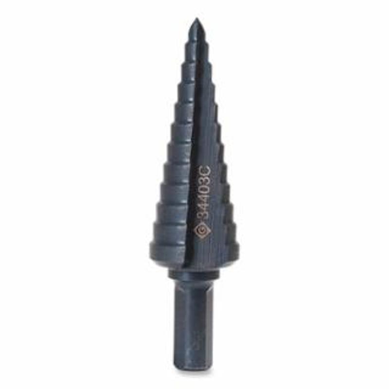 Greenlee Kwik Stepper® Cobalt Step Bit, 3/16 in to 7/8 in Cutting dia,