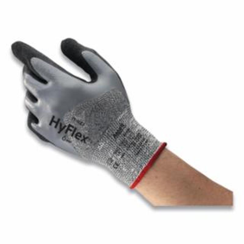 HyFlex 11-927 Oil and Cut Resistant Gloves, Size 7, Gray/Black 12 PR