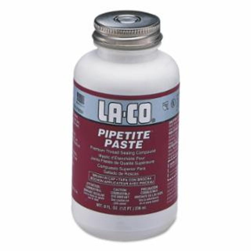 LA-CO Pipetite Paste Pipe Thread Compounds, 1/2 pt, Brush-In-Cap, Gray