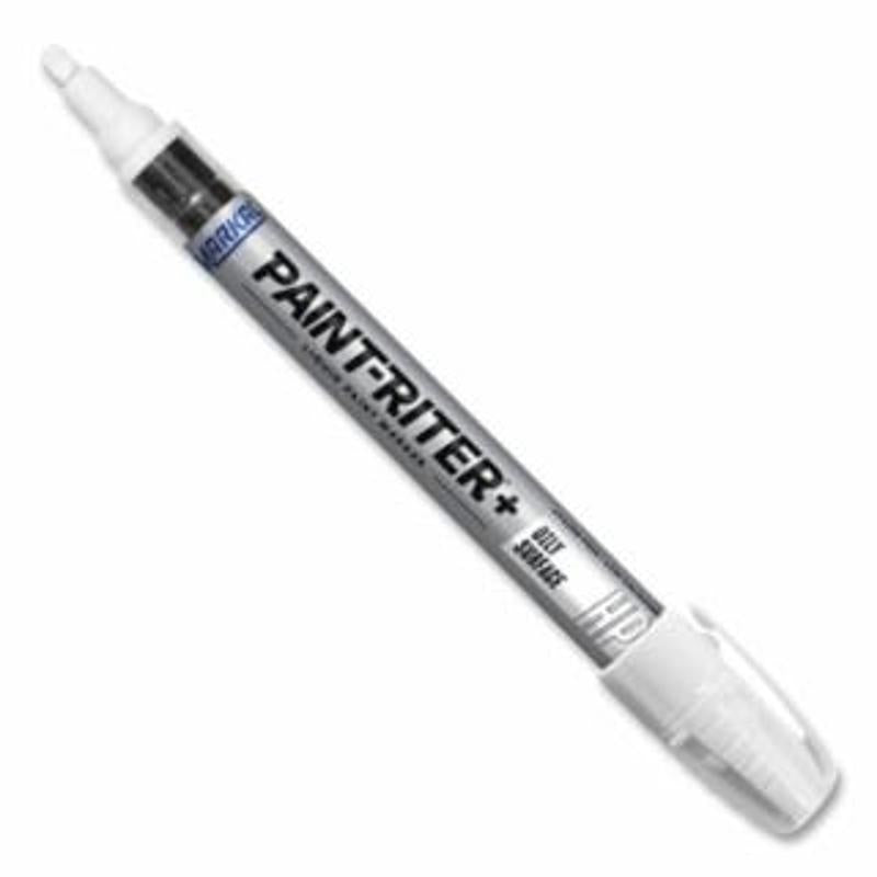 Markal Paint-Riter®+ Oily Surface Paint Marker, White, 1/8 in Tip, Med