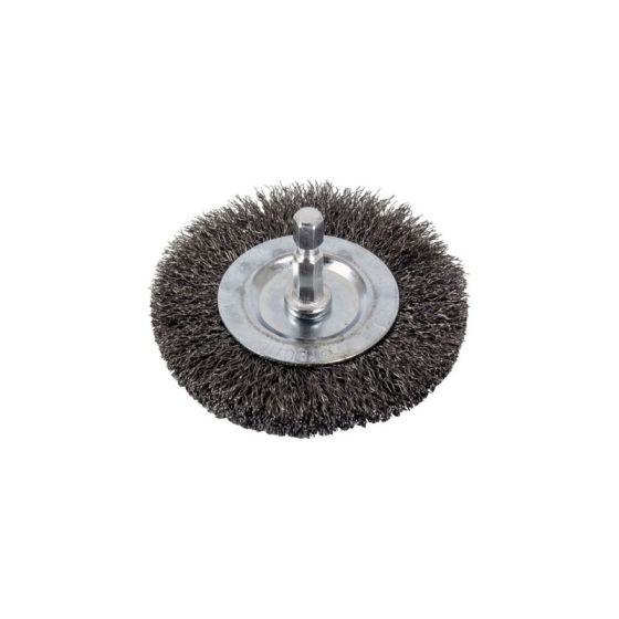 AES Industries™ 1863 Fine Wire Wheel with Shank, 3 in, 1/4 in Shank, S