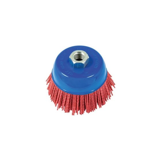 AES Industries™ 51885 Filament Cup Brush, 4 in, 5/8-11, 180 Grit, Nylo
