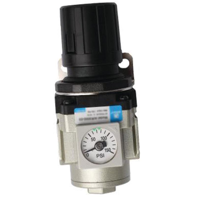 Rapidair 1/2" INLINE REGULATOR WITH GAUGE, 1/2" NPT PORTS