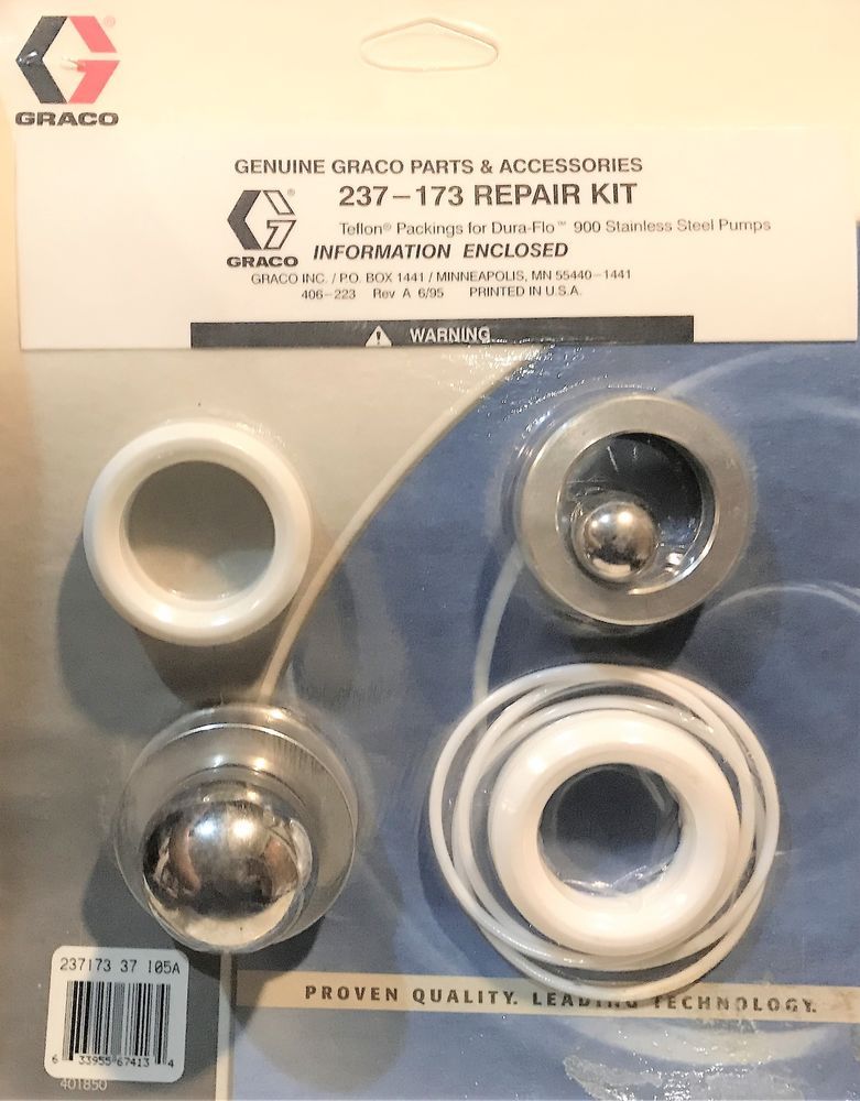 Graco 237173 Repair Kit with Teflon Packings, stainless steel