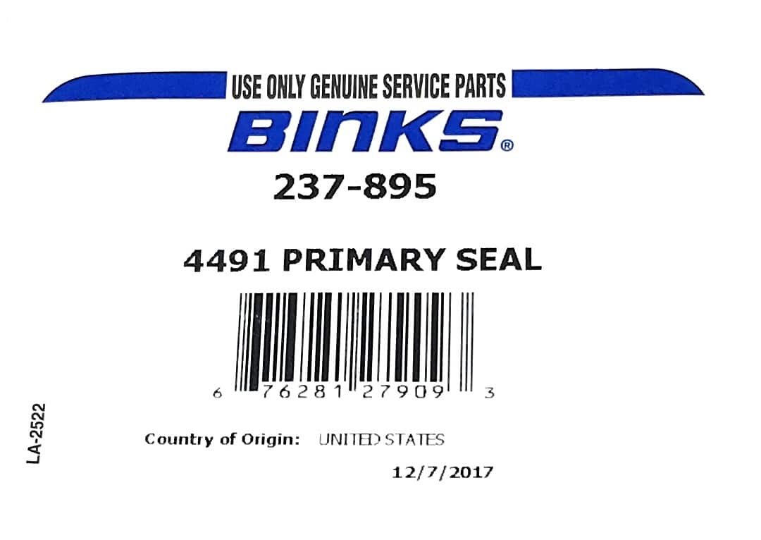 Get Binks 237-895 4491 Primary Seal | Pittsburgh Spray Equipment