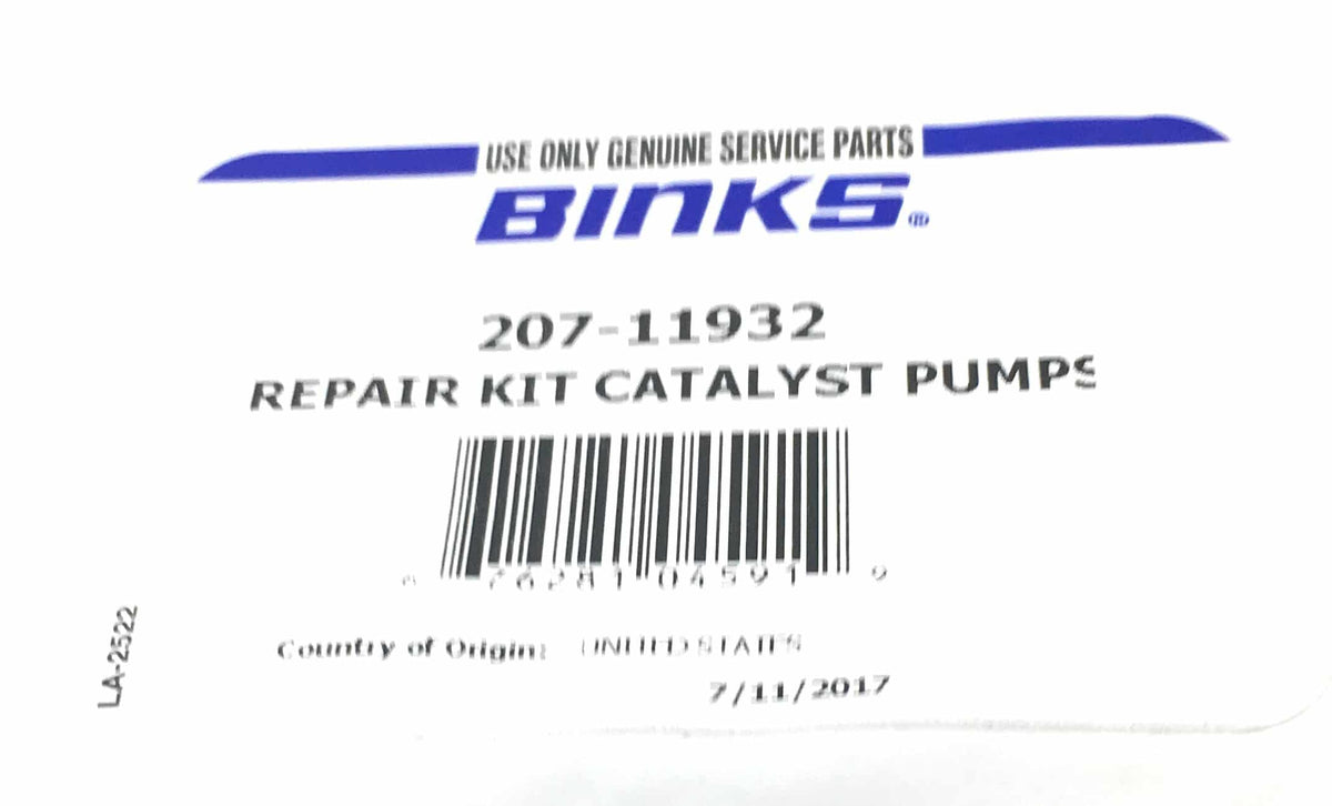 Get Affradable Binks 207-11932 Repair Kit Catalyst Pumps Online