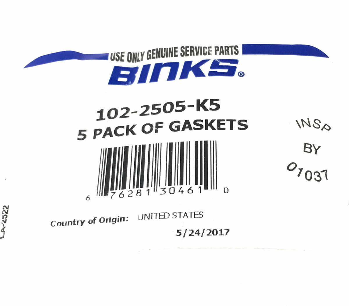 Binks 102-2505-K5 5 Pack of Gaskets | Pittsburgh Spray Equipment