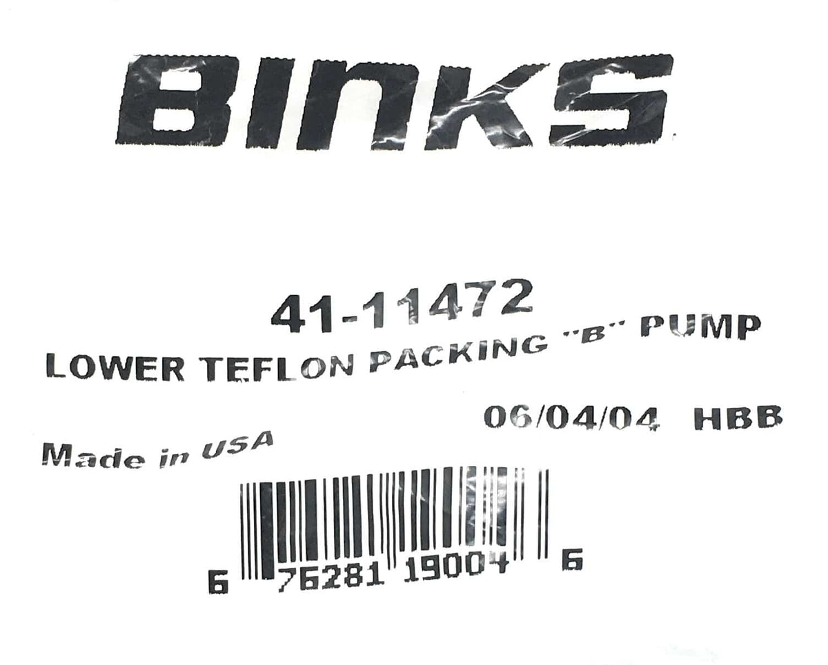 Buy Affordable Binks 41-11472 Lower Teflon Packing ”B” Pump Online