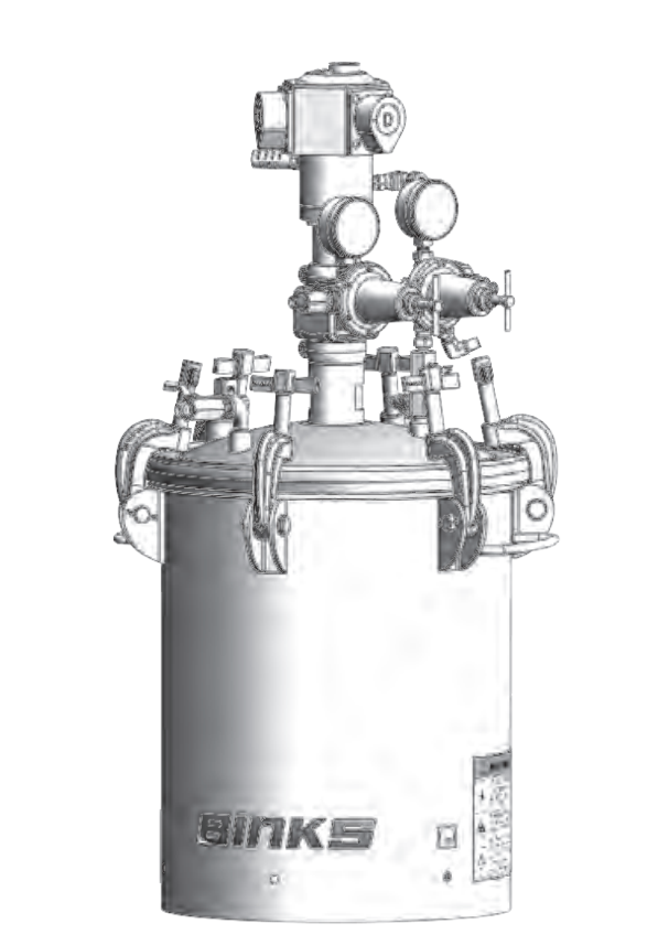 Binks 183S Series 2-gal Stainless Steel Single Pressure Tank (Regulate