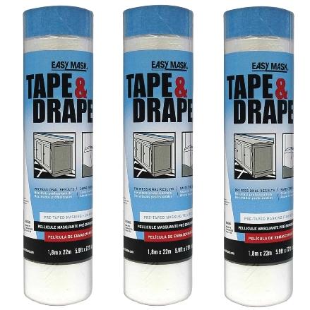 Trimaco Pre-Taped And Drape Masking Film 4" x 72'